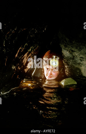 Female caver in South Wales UK Stock Photo - Alamy
