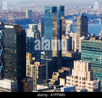 Columbus circle view from Time Center mall, New York Stock Photo - Alamy
