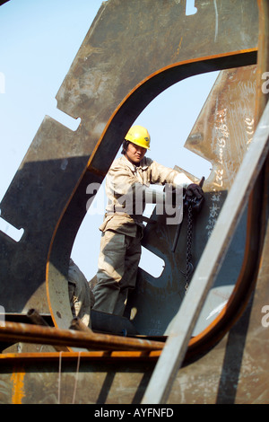 Shipbuilder at Chengxi Shipyard, Jiangyin City, China Stock Photo - Alamy