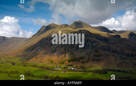 Langdale Pikes and Mickleden from Side Pike, The English Lake District ...