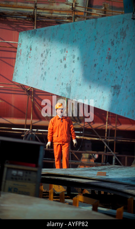 Shipbuilder at Chengxi Shipyard, Jiangyin City, China Stock Photo - Alamy