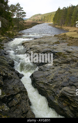 River Dee and waterfall at Linn of Dee Scottish Highlands Perthshire ...