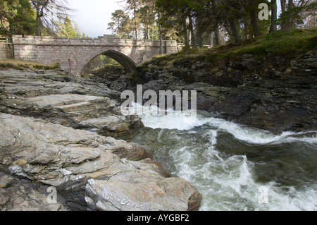 River Dee and waterfall at Linn of Dee Scottish Highlands Perthshire ...