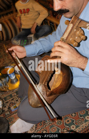 Traditional Iranian bowed string instrument called Kamancheh in Museum ...