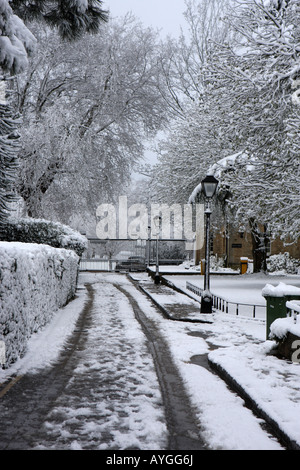 Magdalen College winter snow Oxford university Stock Photo - Alamy