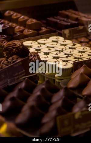 Amsterdam, chocolates exhibited in a store of the schiphol airport ...