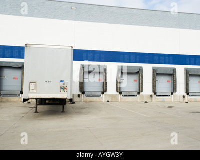 Truck loading dock and parking lot Stock Photo - Alamy