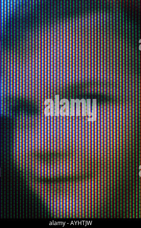 Close up television screen / cathode ray tube Stock Photo: 123381486 ...