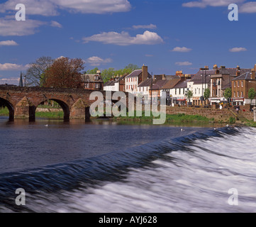 River Nith at Dumfries, Devorgilla Bridge, Scottish Borders, Scotland ...