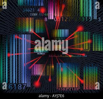Rainbow colored barcode Stock Photo - Alamy
