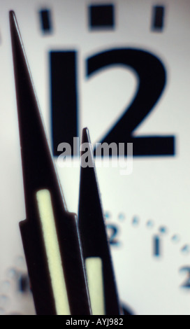 NOON, MIDNIGHT, CLOCK FACE Stock Photo - Alamy