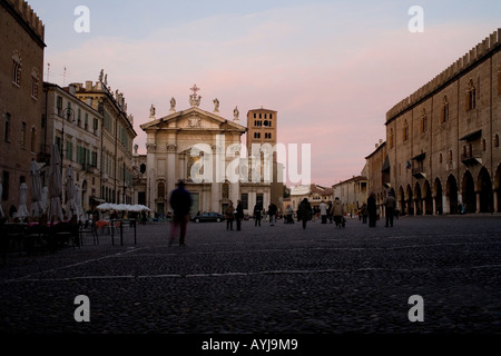 Piazza Sordello at sunset with San Pietro church- Mantova, mantua ...