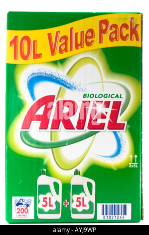 Close-up of a Pack of Ariel Washing Powder Isolated on a White ...