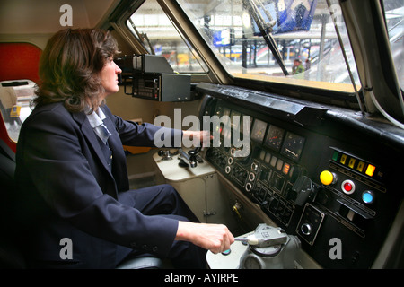 Female train driver at the the dutch railways Stock Photo - Alamy