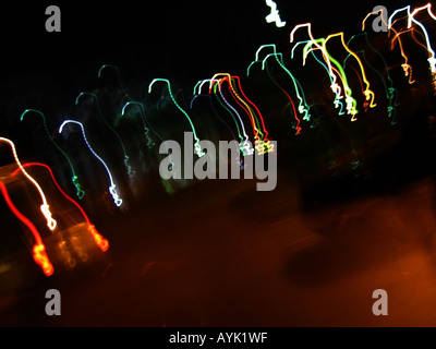 Abstract luminous light painting in the dark street Stock Photo - Alamy