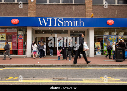 A front view of W H Smith post office shop in Richmond, London, UK ...
