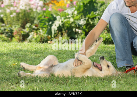 Woman being caressed Stock Photo - Alamy