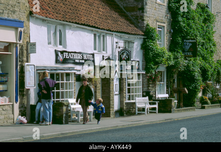 The Feathers pub in Helmsley, North Yorkshire, England, UK. Helmsley is ...