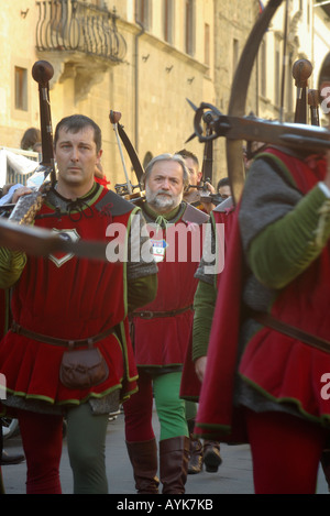 Parade of Crossbowmen Sansepolcro Italy sept 2006 upright vertical ...