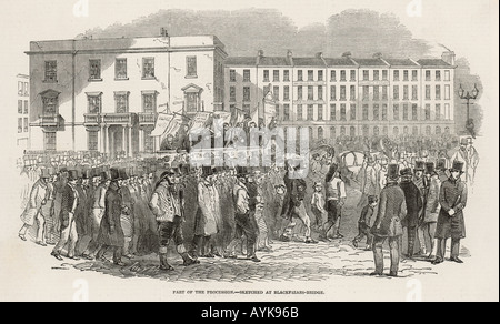 The Chartist demonstration : the procession at Blackfriars Bridge ...