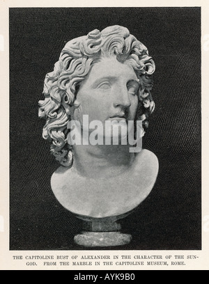 ALEXANDER THE GREAT (356 BC- 323 BC) in a copy of the mosaic at the ...