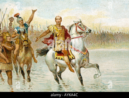 Caesar crossing the Rubicon. 49 Bc. Cyclopedia of Universal History ...