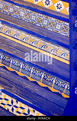 Mexican stairs with colorful tiles Stock Photo - Alamy