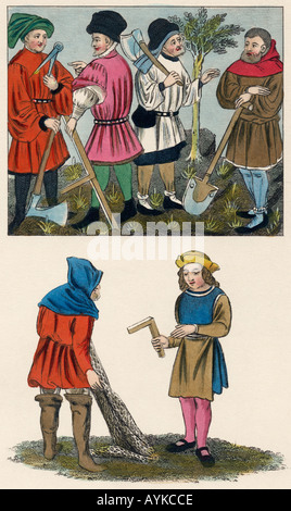 Medieval Workers 15C Stock Photo - Alamy