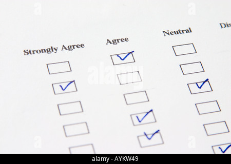 survey with the words agree and disagree Stock Photo - Alamy