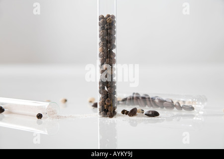 Ingredients in Test Tubes, Spilled Stock Photo - Alamy