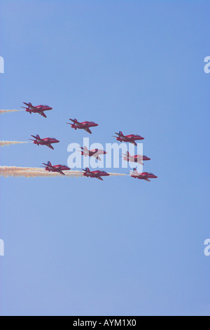 Red Arrows in short diamond nine formation Stock Photo - Alamy