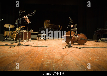 instruments on the stage of a theater before a jazz concert Stock Photo ...