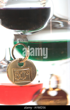 Galileo thermometer close up reading 80 degrees Stock Photo - Alamy