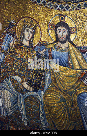 apse, mosaic with the Coronation of the Virgin, 12th century, work of Pietro Cavallini, The ...