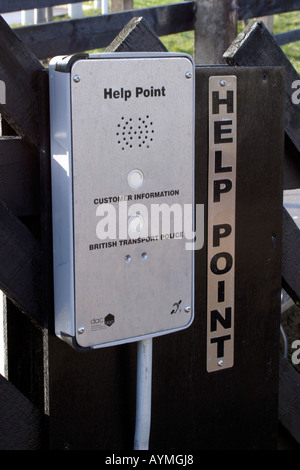 Railway station help point for emergency or information Stock Photo - Alamy