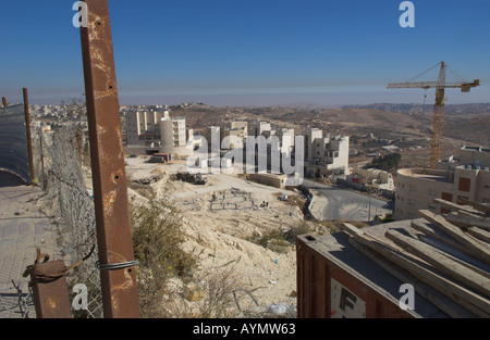 Israel Jerusalem Har Huma new residential suburb view with typical ...