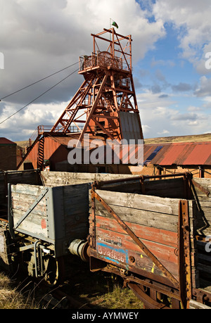 Railway Trucks at Big Pit Colliery Museum, Torfaen, Blaenavon, South ...