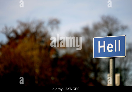 Road sign to Hell, Trondheim, Norway Stock Photo - Alamy