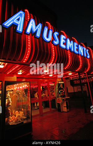 Neon signs outside an amusement arcade in Chinatown, London Stock Photo ...