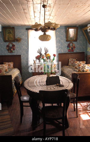 Interior of traditional polish house from sixties XX century Mazowsze ...