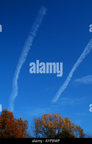 Jet Contrails North America Stock Photo - Alamy