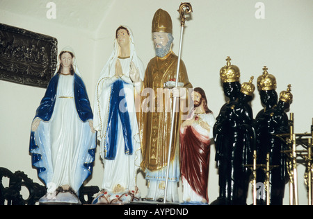 Religious trappings in Our Lady of the Snows Marija Bistrica Stock ...