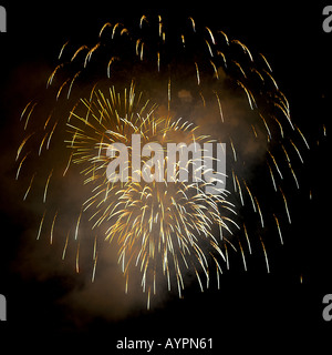 Fire crackers bursting in the sky at night Stock Photo - Alamy