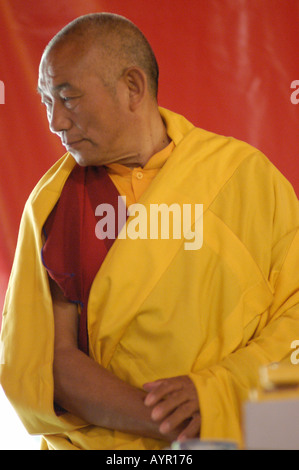 Profile of senior man wearing traditional conical hat, Tokyo, Tokyo ...