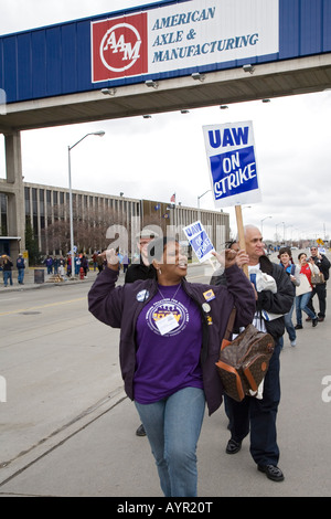 United Auto Workers on strike over pay cuts at a factory in Michigan MI ...