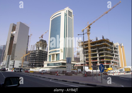Skyscraper and Construction Work, Doha, Qatar Stock Photo - Alamy