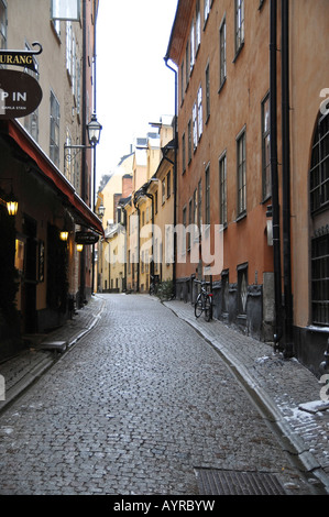 View of narrow alley, Gamla Stan, Stockholm, Sweden Stock Photo - Alamy
