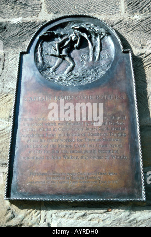 Plaque on the Captain Cook School Room Museum Great Ayton North ...