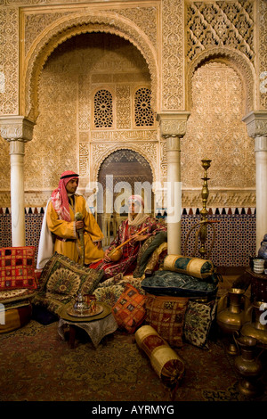 Moorish backdrop and Spaniards costumed in Arab attire for tourist's ...