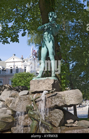 Statue of the eccentric violinist Ole Bull in Bergen, Norway Stock ...